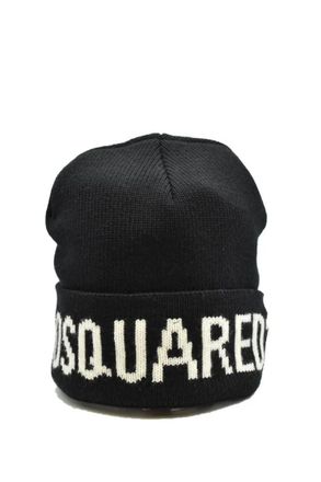 Dsquared2 Caps & M&uuml;tzen - Classic Knit Beanie With Contrasting Logo Band - Gr. ONE SIZE - in Schwarz - f&uuml;r Damen