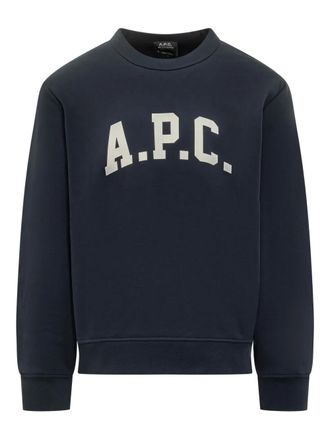 A.P.C. sweat Harris &agrave; logo - Bleu