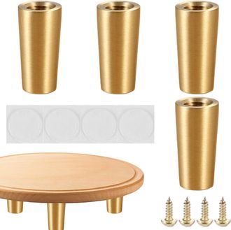 Generic Beine F&uuml;r Tische, 4 St&uuml;ck Ersatz F&uuml;&szlig;e F&uuml;r Kleiderschr&auml;nke, Schwere Belastbare M&ouml;belf&uuml;&szlig;e f&uuml;r Nachttisch Schrank Sofa K&uuml;chenstuhl Bett Kommode Schreibti