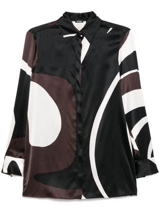 Kiton chemise à imprimé abstrait - Marron