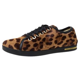 Dolce & Gabbana Leopard Print Pony Hair Trainers Size 36.5