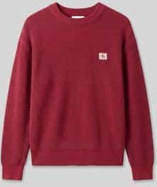 Calvin Klein Jeans Relaxed Fit Pullover aus reiner Baumwolle mit Logo-Stitching