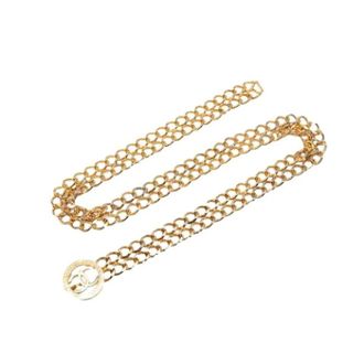 Chanel Ceinture en m&eacute;tal plaqu&eacute; or doccasion - Femme - Pre-owned - Jaune - Taille: ONE Size