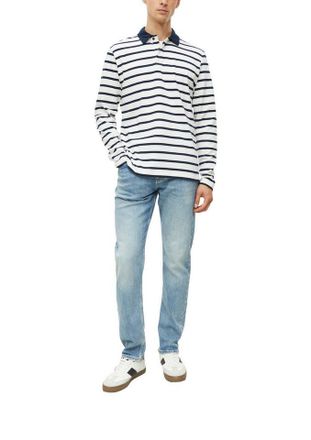 s.Oliver Langarm-Poloshirt im Streifen-Look / Baumwolle