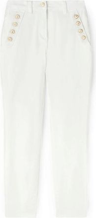 Motivi Femme, Pantalons, Blanc, Taille: 46 FR Pantalon en drill de coton slim