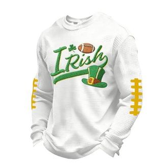 Generic Haut &agrave; manches longues pour homme - Col rond d&eacute;grad&eacute; - L&eacute;ger et respirant - Col rond - Confortable - Doux au toucher, blanc, 4XL