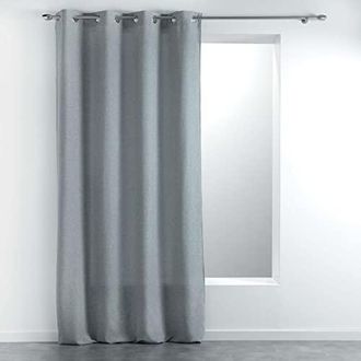 Douceur d'Intérieur Ösenvorhang, 140 x 280 cm, einfarbig, Meliane, Grau