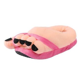 Generic Pantoufles amusantes pour femme - Pantoufles plates en peluche &agrave; gros orteil antid&eacute;rapant - Chaussures dhiver douces et chaudes - Unisexe - Tongs non 