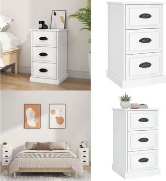 vidaXL Table de chevet blanc brillant 39x39x67 cm bois dingénierie - Table De Chevet - Table Nuit - Meuble De Chambre - Armoire De Chevet - Commode - Home