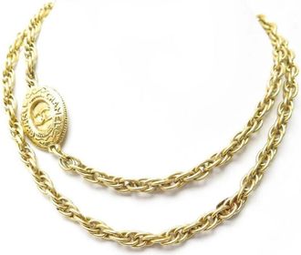 Chanel Halskette - CHANEL HALSKETTE LANGKETTE MEDAILLE LOGO CC UM 197 - Gr. unisize - in Gold - f&uuml;r Damen