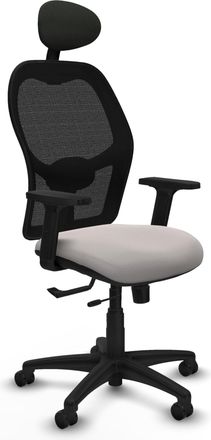 Piqueras y Crespo B&uuml;rostuhl mit wei&szlig;en Rollen, 2D-Armlehnen, h&ouml;henverstellbare Lendenwirbelst&uuml;tze und festes Kopfteil, ausgestattet mit Syncro/Traslack und Schneidescha