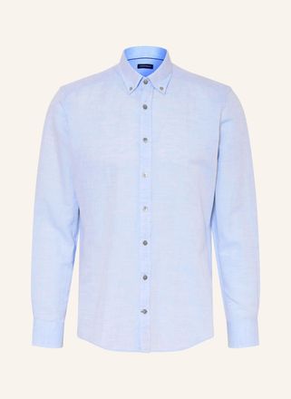 Strokesman's Strokesmans Hemd Regular Fit Mit Leinen blau