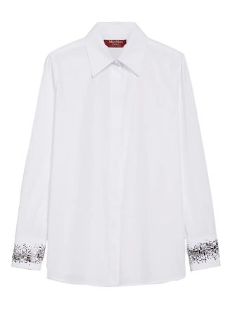 Max Mara chemise &agrave; ornements en cristal - Blanc
