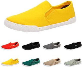 Generic Baskets basses en toile pour homme - Respirantes - Mocassins plats - Doux et confortables - Espadrilles classiques - Mocassins - Chaussures de sport -