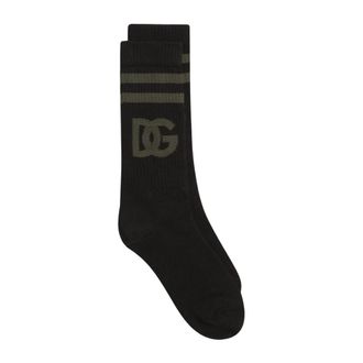 Dolce & Gabbana Baumwollsocken mit DG Jacquard-Logo - - Underwear - Herren - Schwarzk - M