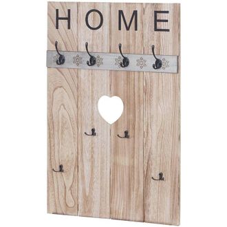 Hhg Wandgarderobe 913 Home, Garderobenpaneel Garderobe, Shabby-Look Vintage, 8 Haken 91x60cm naturbraun