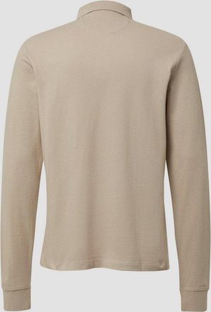 s.Oliver Langarmshirt Polo-Shirt Langarm-Poloshirt aus Baumwoll-Piqu&eacute; mit B&uuml;ndchen