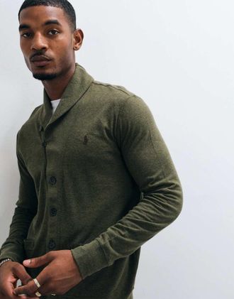 Polo Ralph Lauren gilet en maille double vert-Noir