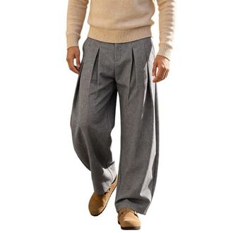 Generic Pantalon chino pour homme - Coupe droite - Pantalon de costume baggy - Pantalon fin - Pantalon de loisirs - Pantalon de travail - Pantalon long - Pant