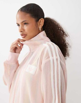 adidas Originals Firebird - Haut de surv&ecirc;tement en maille - Rose sable