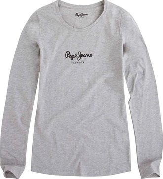 Pepe Jeans London Damen New Virginia Ls N T-Shirt,, Grau MARL, XL
