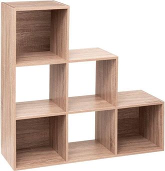 5five Simply Smart 5five Simply Smart - tag&egrave;re escalier 6 cases mix n modul effet ch&ecirc;ne naturel - 5five
