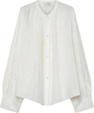 Forte_Forte Femme, Blouses et Chemises, Blanc, Taille: 38 FR Camicia boh&eacute;mien Lunamaris