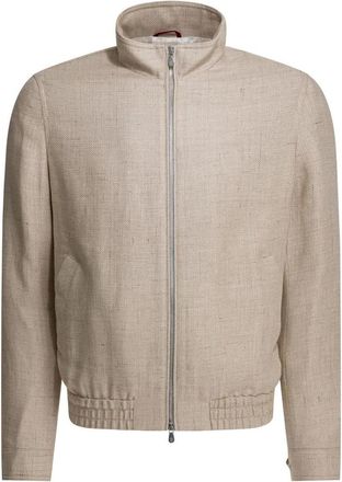 Brunello Cucinelli Homme, Vestes, Beige, Taille: M Blouson Bomber en Daim