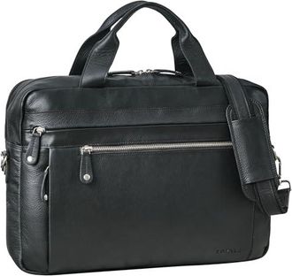 Royalz Boston Grand Sac à Bandoulière en Cuir pour Ordinateur Portable 15,6 Pouces Sacoche Messenger au Look Vintage pour Homme Porte-documents, Couleur:Noir