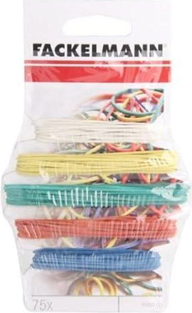 Fackelmann Fackelmann Gummiringe TECNO, Gummibänder, Haushaltsbänder, in 3 Größen (Farben: Rot, Gelb, Grün, Blau, Weiß), Menge: 75 Stück