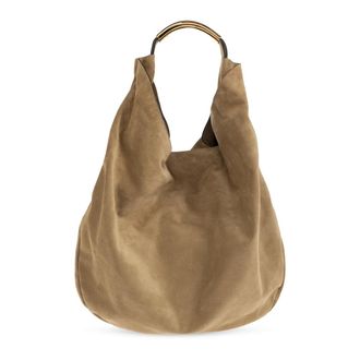 Moschino Handle Me Suede Bag - - Bags - Damen - Beige - ONE SIZE