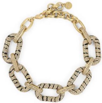 Roberto Cavalli Armband - Textured Chain Link Bracelet With Gold-Tone Finish - Gr. ONE SIZE - in Mehrfarbig - für Damen