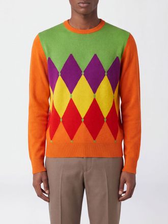 Ballantyne Rollkragenpullover aus reinem Kaschmir mit orangefarbenem Argyle-Muster