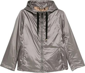 Max Mara Femme, Vestes, Gris, Taille: 36 FR Veste &agrave; capuche rembourr&eacute;e en toile hydrofuge