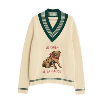 Valentino Garavani Homme, Pulls, Beige, Taille: M Collection de Pulls Blancs