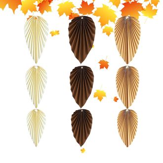 Generico Dekoration f&uuml;r Thanksgiving-Partys | 9 Papierf&auml;cher zum Aufh&auml;ngen mit Ahornbl&auml;ttern, Dekoration zum Aufh&auml;ngen f&uuml;r Thanksgiving, Geburtstag, Hochzeit, 