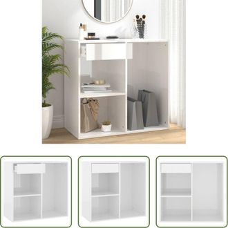 vidaXL vidaXL Armoire de rangement - Armoire cosm&eacute;tique Blanc brillant 80x40x75 cm Bois ding&eacute;nierie
