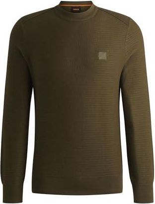 BOSS Hommes Anion S Pull en Coton et Cachemire avec Patch logot&eacute;