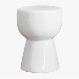 Sklum Table dappoint ronde &Oslash;35 cm en dolomite Kaly SKLUM Blanc