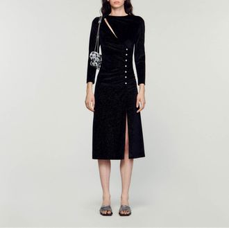 Sandro Samtkleid mit Strass