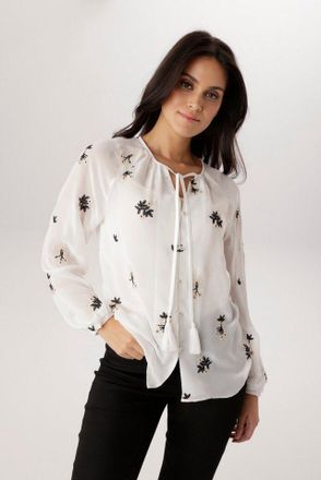 Aniston Chiffonbluse mit modischer Blumenstickerei - NEUE KOLLEKTION