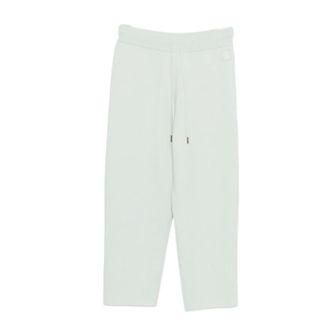 Moncler Femme, Pantalons, Vert, Taille: 38 FR Pantalon de jogging court en laine et cachemire m&eacute;lang&eacute;s