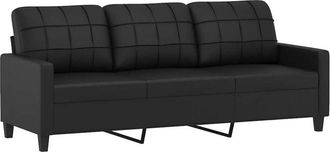 vidaXL 3-Sitzer-Sofa Schwarz 180 cm Kunstleder Vidaxl