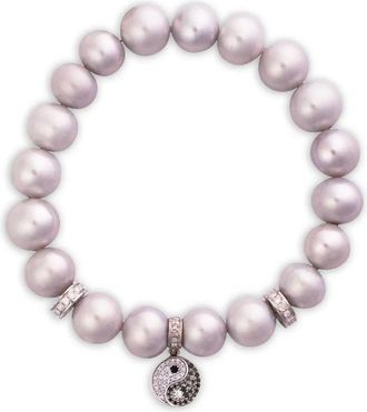 Loree Rodkin bracelet Yin Yang en or blanc 14ct à perle et diamant - Argent