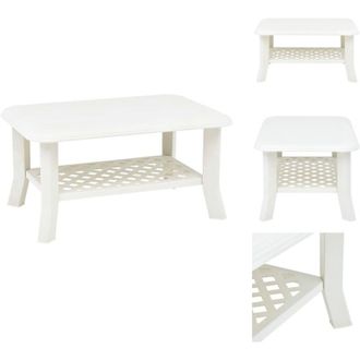 vidaXL Couchtisch Wei&szlig; 90x60x46 cm Kunststoff - Gartenm&ouml;bel - Outdoor M&ouml;bel - Couchtisch - Plastiktisch - Wei&szlig;er Tisch