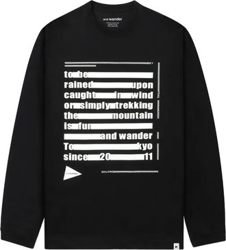 And Wander t-shirt à imprimé graphique - Noir