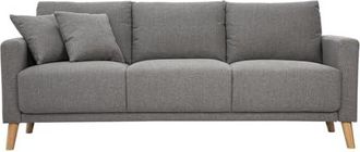 Miliboo Canap&eacute; 3 Places en Tissu Gris et Bois Clair MUNIK