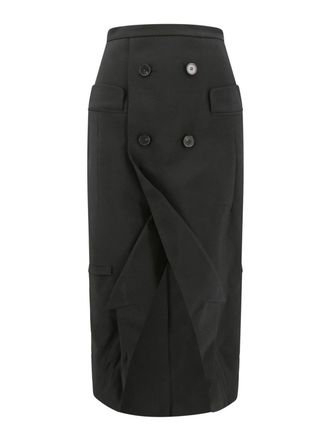 Alexander McQueen Jupe Midi - Noir