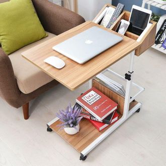 Soges Beistelltisch Pflegetisch Hochverstellbarer Computertisch Laptoptisch pc Notebook Tisch Laptopst&auml;nder Notebookst&auml;nder mit Rollen und Stauraum f&uuml;r