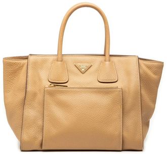 Prada Hobo Bags - Vitello Daino Front Pocket Open Convertible Tote - Gr. unisize - in Braun - f&uuml;r Damen